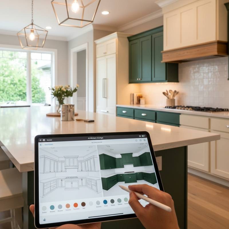 AI Simplifies Kitchen Cabinet Color Choices | Backdroppers.com | Back ...